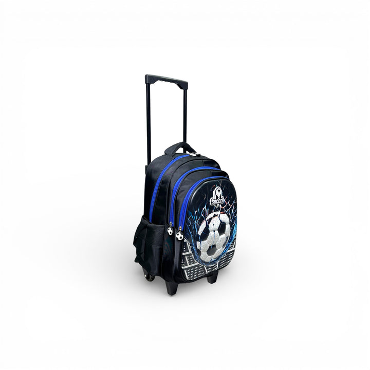 16 Inch 3D Football Trolley Bag For Grade 1 Till 3 Boys ( With Keychai ...