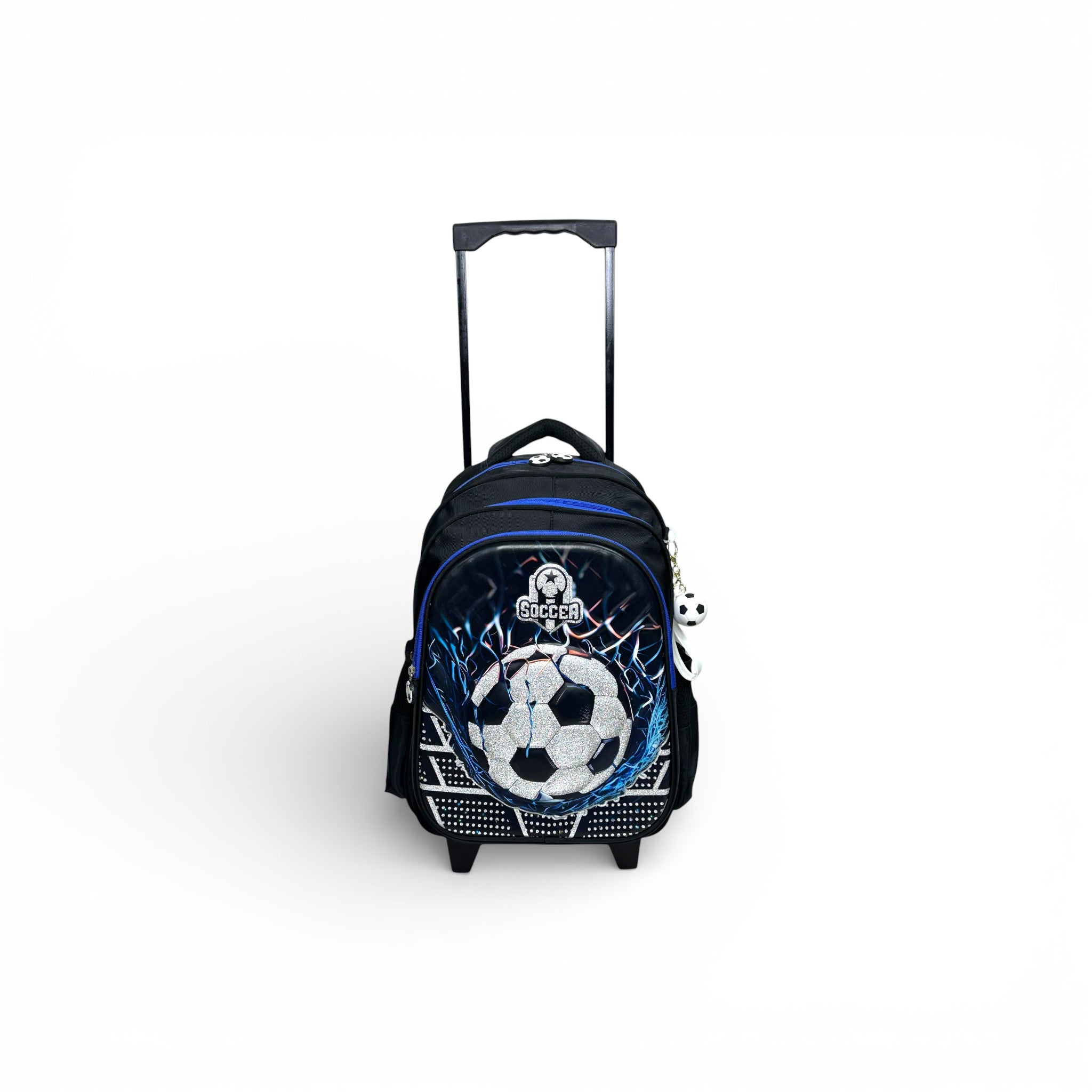 16 Inch 3D Football Trolley Bag For Grade 1 Till 3 Boys ( With Keychai ...